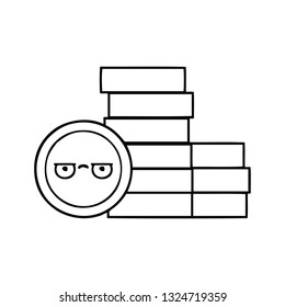 Line Drawing Cartoon Coins Stock Vector (Royalty Free) 1324719359 ...