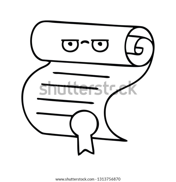 Line Drawing Cartoon Contract Stock Vector (Royalty Free) 1313756870 ...