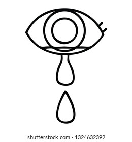 Line Drawing Cartoon Crying Eye Stock Vector (Royalty Free) 1324632392 ...