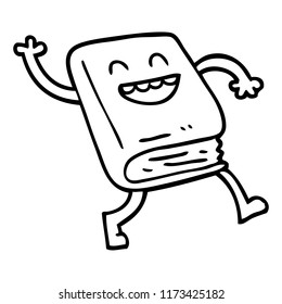 Line Drawing Cartoon Dancing Book Stock Vector (Royalty Free ...
