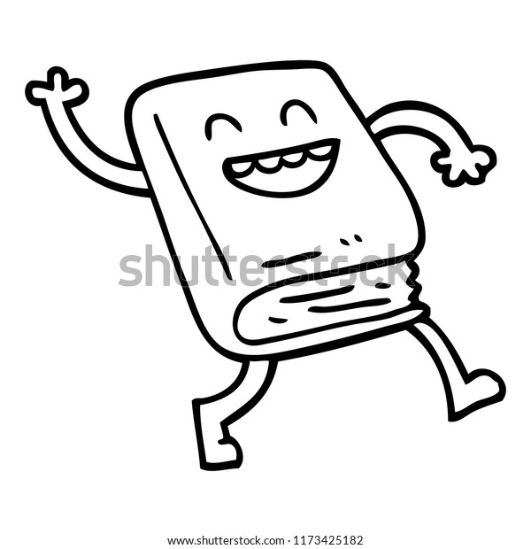 Line Drawing Cartoon Dancing Book Stock Vector (Royalty Free ...