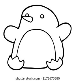 Line Drawing Cartoon Dancing Penguin Stock Vector (Royalty Free ...