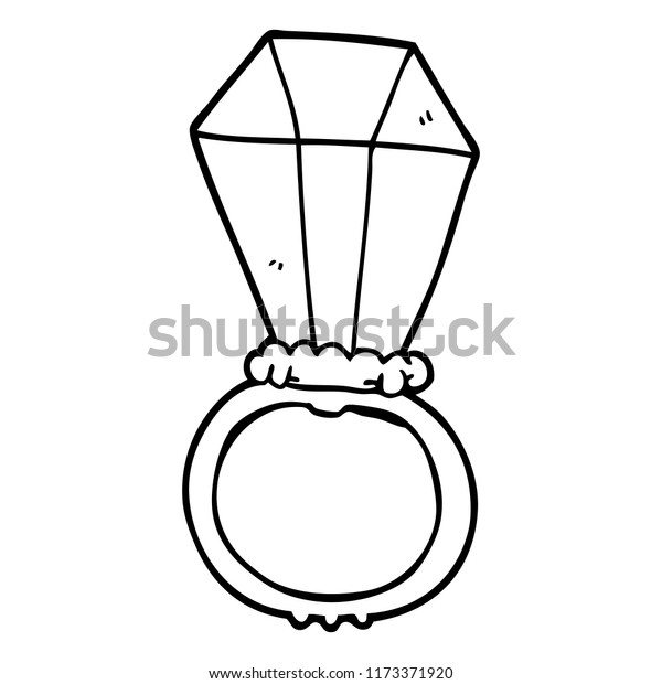 Line Drawing Cartoon Engagement Ring Stock Vector (Royalty Free) 1173371920