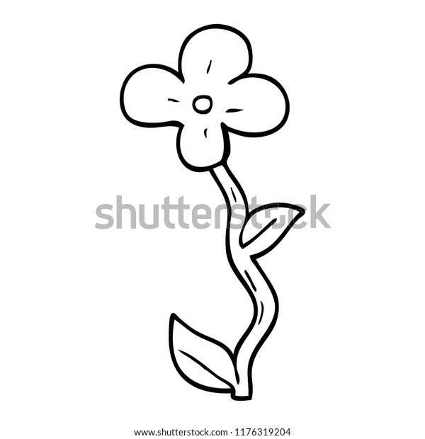 Line Drawing Cartoon Flower Stock Vector (Royalty Free) 1176319204 ...