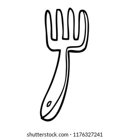 Line Drawing Cartoon Fork Stock Vector (Royalty Free) 1176327241 ...