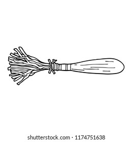 Line Drawing Cartoon Magic Broom Stock Vector (Royalty Free) 1174751638