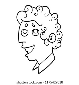 Line Drawing Cartoon Man Face Stock Vector (Royalty Free) 1175429818 ...