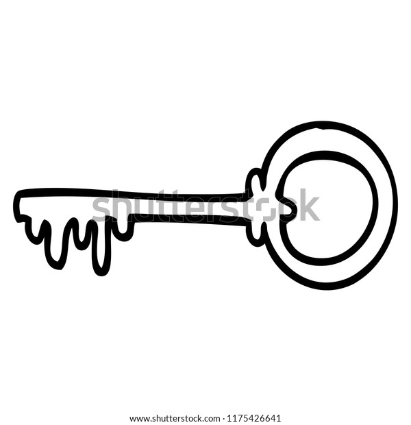 Line Drawing Cartoon Old Key Stock Vector (Royalty Free) 1175426641 ...