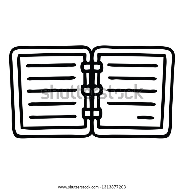 Line Drawing Cartoon Open Diary Stock Vector (Royalty Free) 1313877203 ...