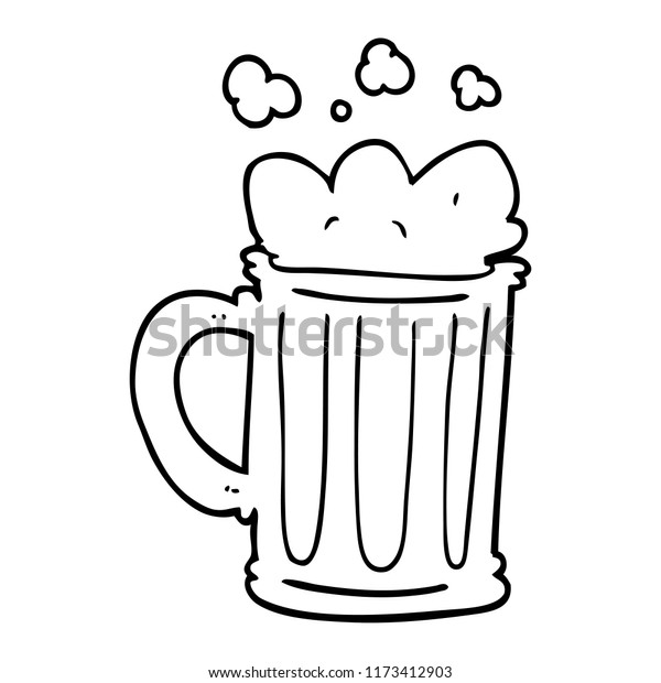 Line Drawing Cartoon Pint Beer Stock Vector (Royalty Free) 1173412903 ...
