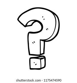 Line Drawing Cartoon Question Mark: ภาพประกอบสต็อก 1180569706 ...
