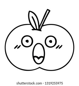 Line Drawing Cartoon Red Apple Stock Vector (Royalty Free) 1319255975 ...