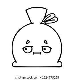 Line Drawing Cartoon Sack Stock Vector (Royalty Free) 1324775285 ...
