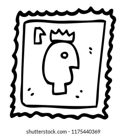 Line Drawing Cartoon Stamp Postage Stock Vector (Royalty Free ...