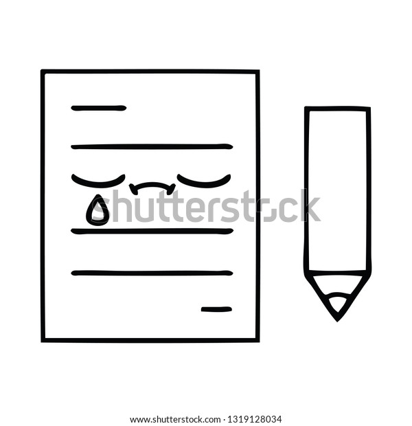 Line Drawing Cartoon Test Paper Stock Vector (Royalty Free) 1319128034 ...
