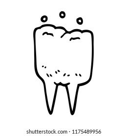Line Drawing Cartoon Tooth Stock Vector (Royalty Free) 1175489956 ...