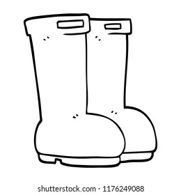 Line Drawing Cartoon Wellingtons Stock Illustration 1180928182