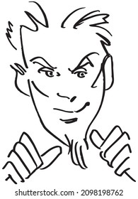 Line Drawing Dangerous Man Evil Male Stock Vector (Royalty Free ...