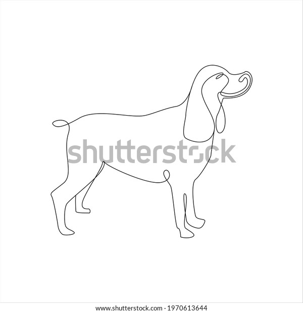 Line Drawing English Springer Spaniel Dog Stock Vector (Royalty Free ...