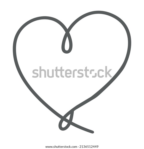 Line Drawing Heart Vector Illustration Stock Vector (Royalty Free ...
