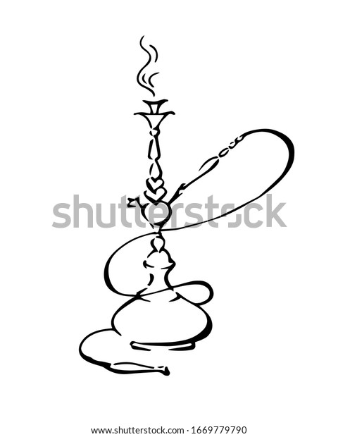 Line Drawing Hookah Vector Illustration Isolated 库存矢量图（免版税）1669779790
