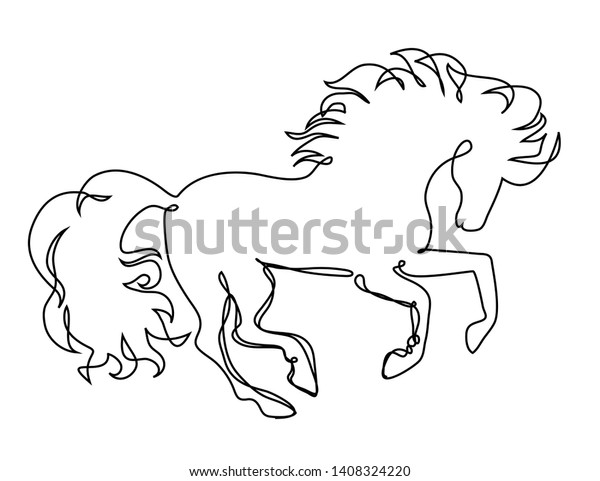 Line Drawing Horse Vector Black White Stock Vector (Royalty Free ...