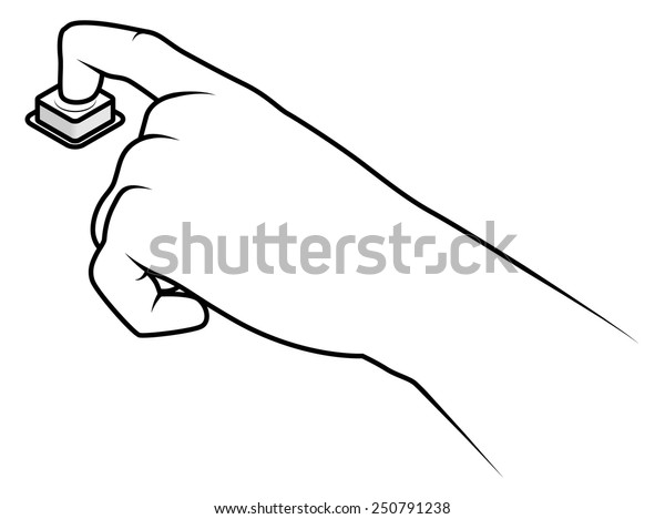Line Drawing Human Hand About Press Stock Vector (Royalty Free ...
