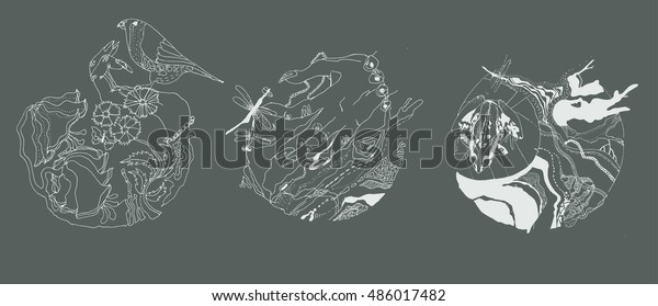 Line Drawing Human Nature Coloring Kids Stock Vector (Royalty Free ...