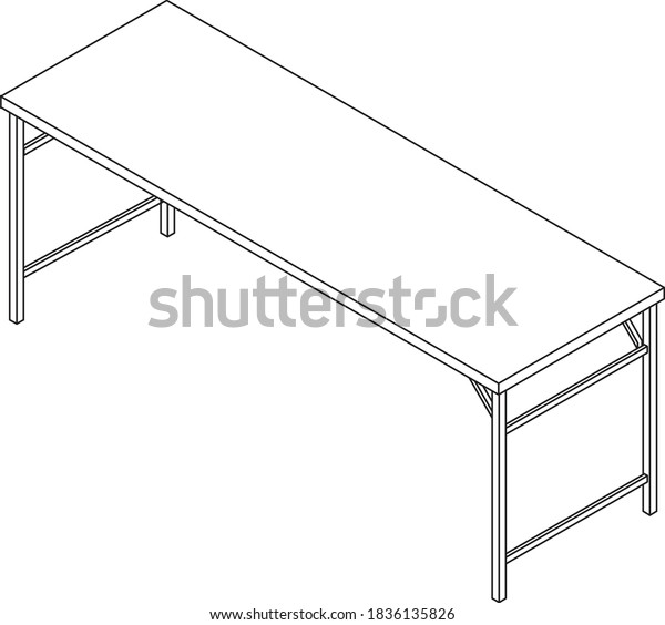 Line Drawing Illustration Conference Table Stock Vector (Royalty Free ...