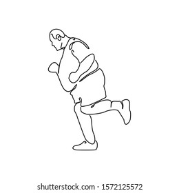 Line Drawing Illustration Fat Man Runner Stock Vector (Royalty Free ...
