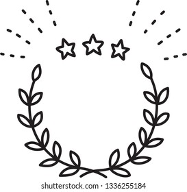 Line Drawing Laurel Decoration Stock Vector (Royalty Free) 1336255184 ...