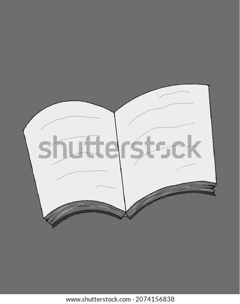 Line Drawing Open Book Flying Pages Stock Vector (Royalty Free ...