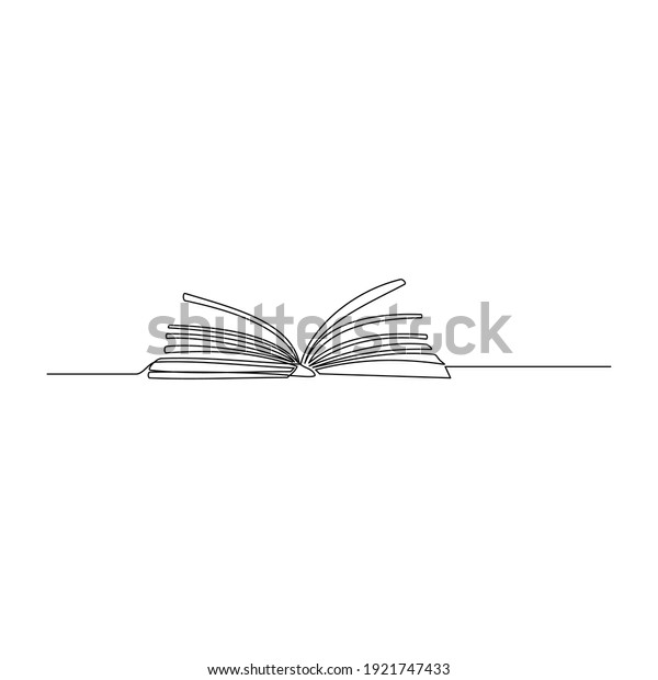 Line Drawing Open Book Vector Illustration Stock Vector (Royalty Free ...