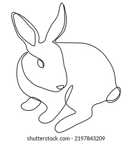 Line Drawing Rabbit One Line Stock Vector (Royalty Free) 2197843209 ...