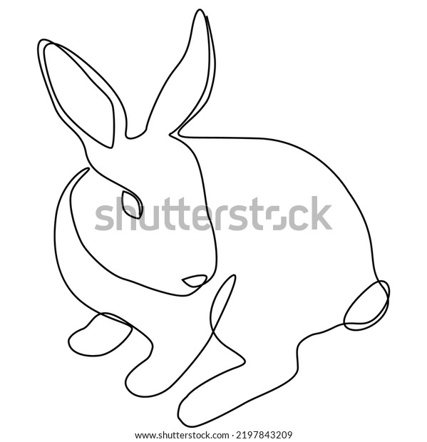Line Drawing Rabbit One Line Stock Vector (Royalty Free) 2197843209 ...