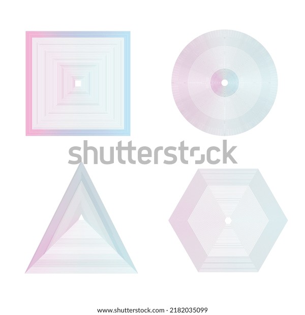 Line Drawing Shapes Gradient Colors Stock Vector (Royalty Free ...