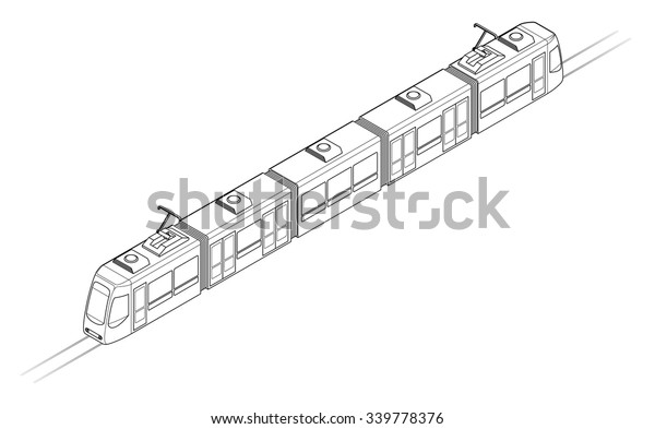 Line Drawing Tram Light Rail Public Stock Vector (Royalty Free) 339778376