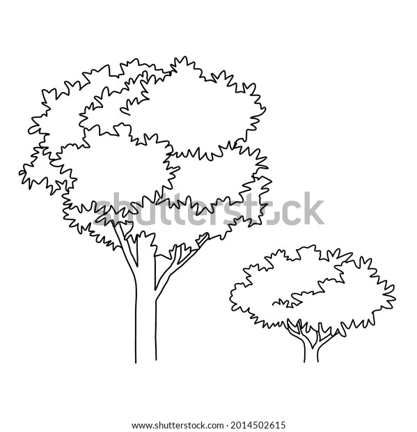Line Drawing Tree White Background Vector Stock Vector (Royalty Free ...
