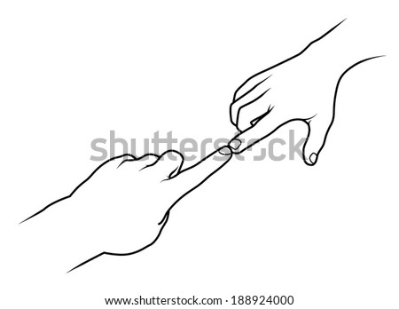 Line Drawing Two Human Male Hands Stock Vector (Royalty Free) 188924000 ...
