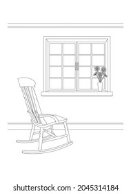 Line Drawing Vector Illustration Interior Stock Vector (Royalty Free ...