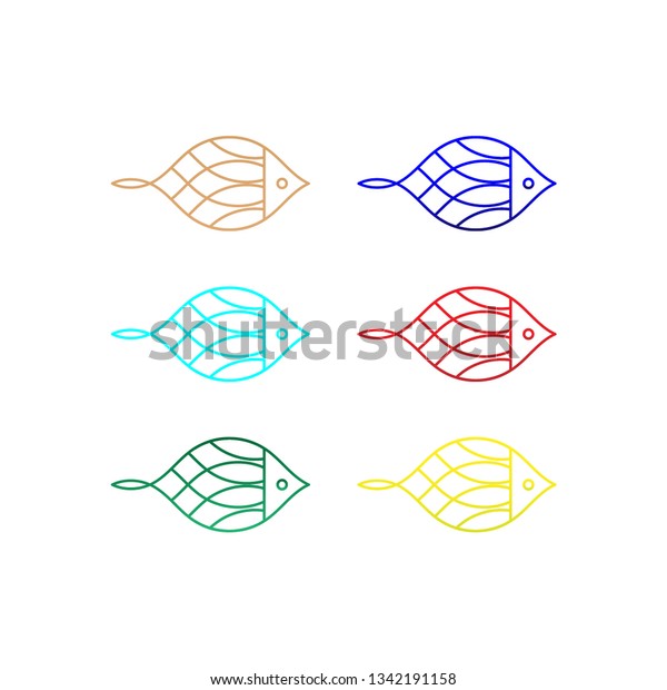 Line Fish Logo Editable Printable Perfect Stock Vector (Royalty Free ...