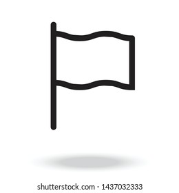 Line Flag Iconwhite Flag Vector Icon Stock Vector (Royalty Free ...