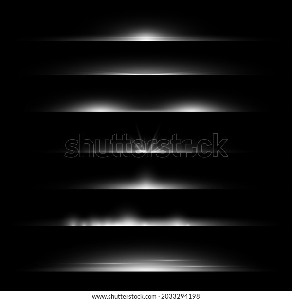 Line Flare Light Dividers Glowing Borders Stock Vector (Royalty Free ...