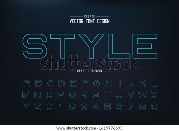 Line Font Alphabet Vector Bold Typeface Stock Vector (Royalty Free ...