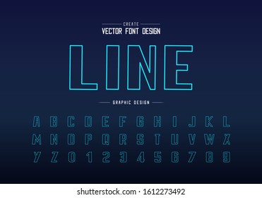 Vektor Stok Line Font Alphabet Vector Bold Modern (Tanpa Royalti ...