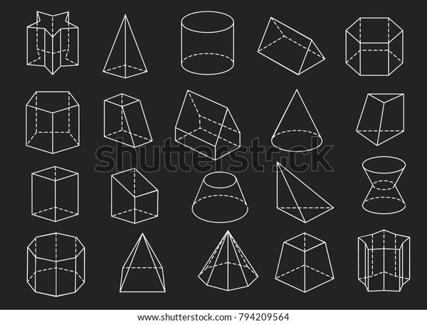 Line Geometric Shapes 3d Vector Geometrical Stock Vector (Royalty Free ...