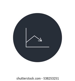 Line Graph Down Outline Icon Vector Stock Vector (Royalty Free ...