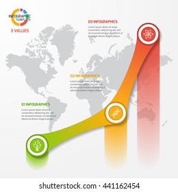 Line Graph Infographic Template Charts Diagrams Stock Vector (Royalty ...