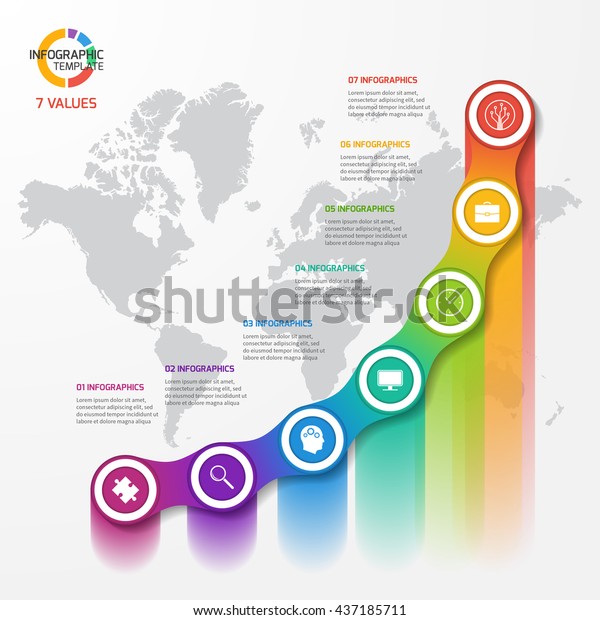 Line Graph Infographic Template Charts Diagrams Stock Vector (Royalty ...