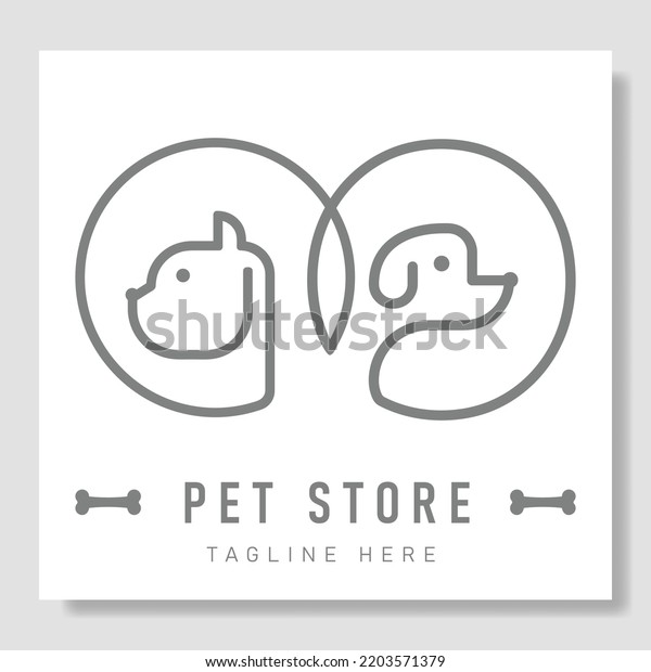 Line Head Pets Logo Cat Dog Stock Vector (Royalty Free) 2203571379 ...